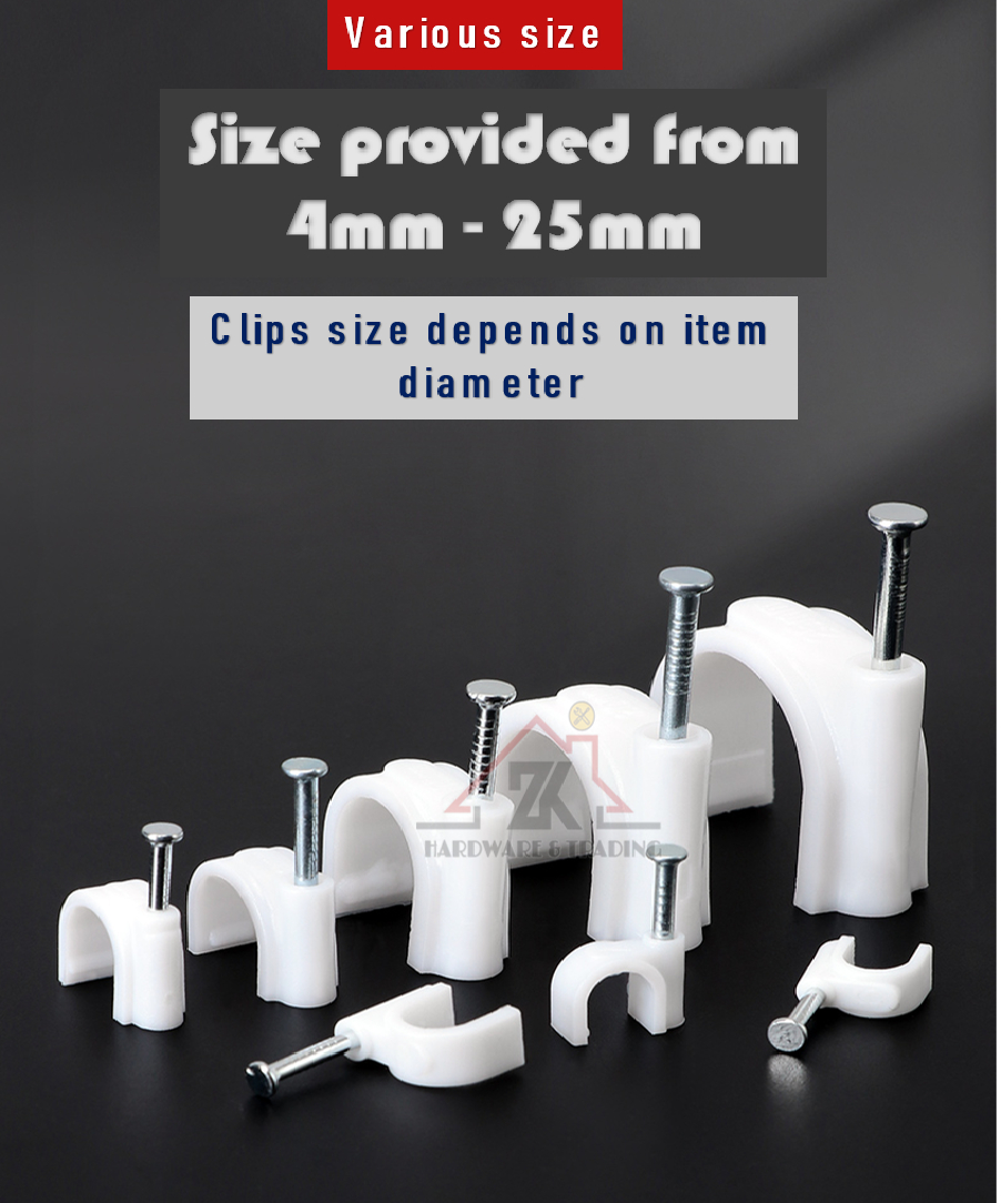 Pvc Cable Clip Wire Clip Pipe Holder Conduit Pipe Clip Klip Paip Paku ...