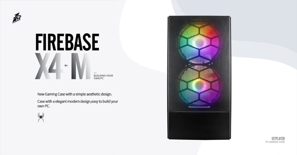 1st Player X4-M Black | Micro ATX Front PC Gaming Casing | Metal Mesh ...