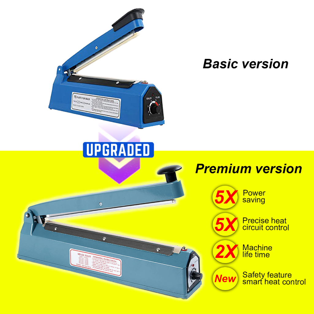 PFS-200 300mm 400mm IMPULSE SEALER PLASTIC BAG PACKAGING SEALER MESIN ...