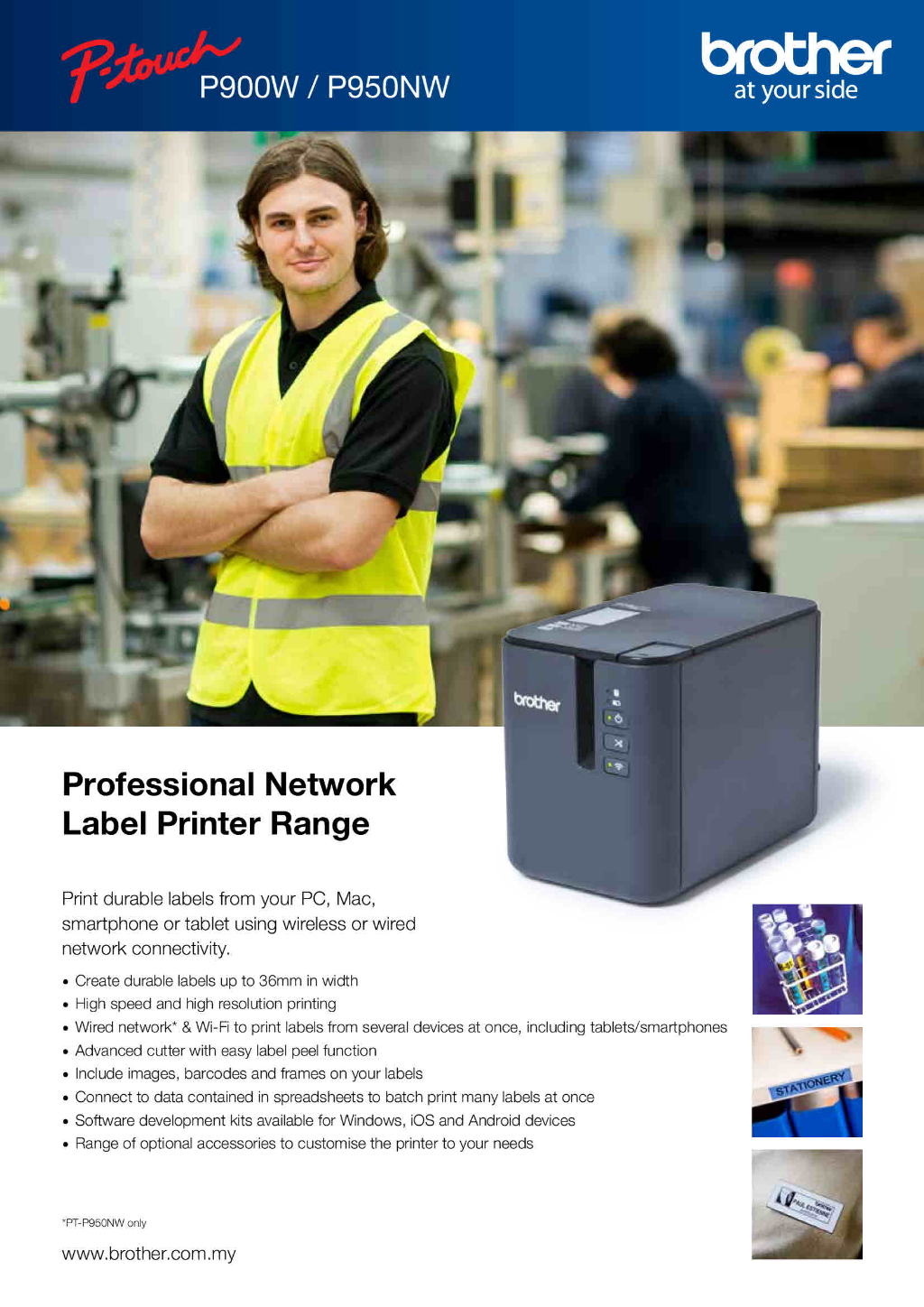 Brother PT-P900W P-Touch Labeling Machine Printer Wifi PC Connect ...