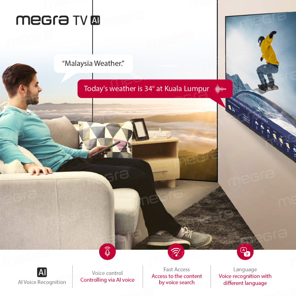 MEGRA LED TV Remote IRT8000 / MGT8000 MG Remote Control for MEGRA webOS ...