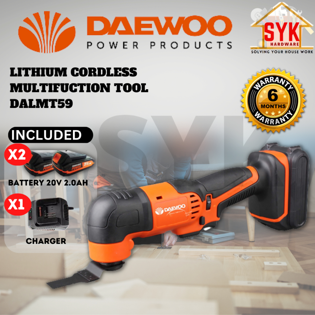 SYK Daewoo DALMT59 Multi Cutter Cordless Multifunction Cutter Wood Cutter Glue Remover Metal ...