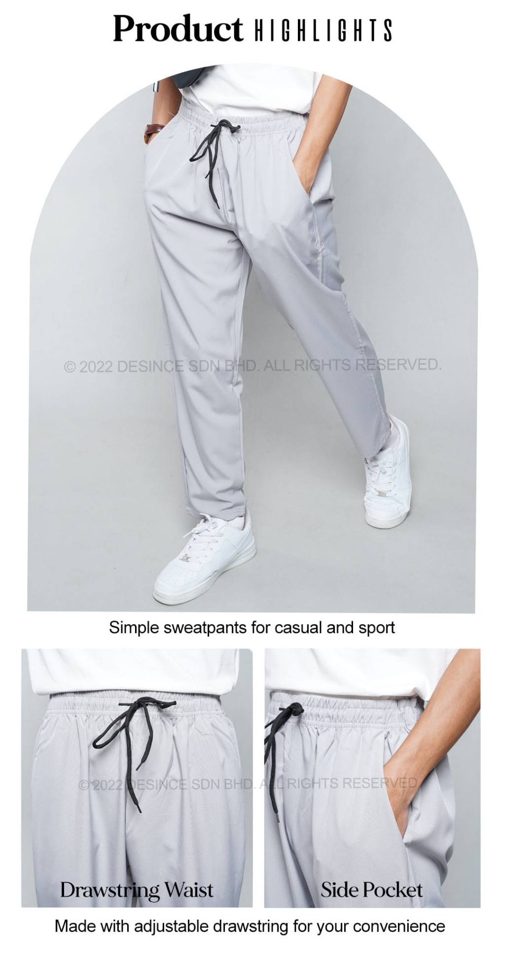 🇲🇾 DESINCE Men Comfort Pants Long Sweatpants Cropped Straight Slack ...