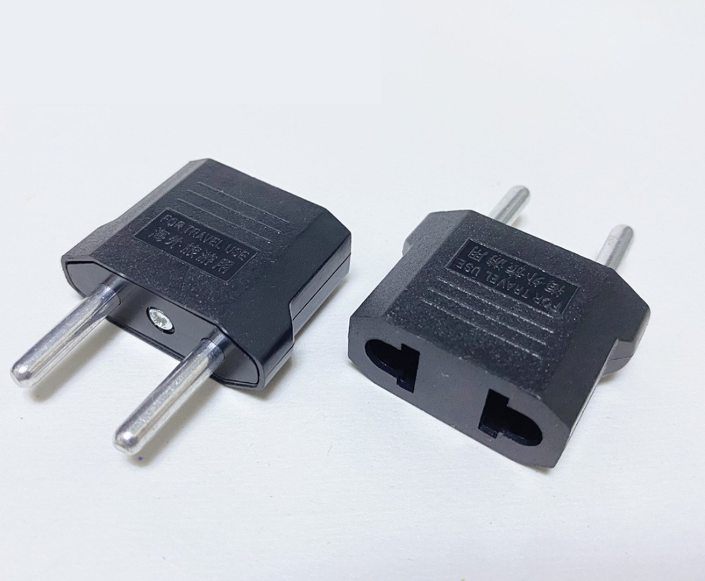 2 Pin Plug adapter Converter US Input to EU Malaysia Output Round Plug ...