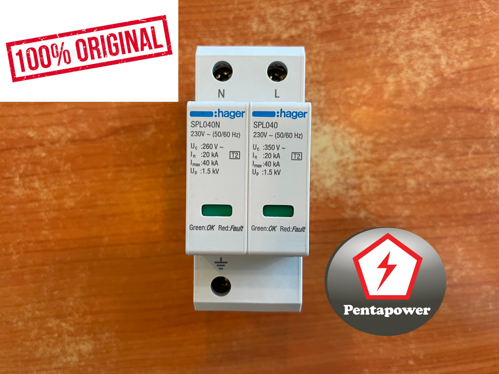HAGER SPL240 SPD 2P 40KA T2 TNS/TT SURGE ARRESTER PROTECTOR | Shopee Malaysia