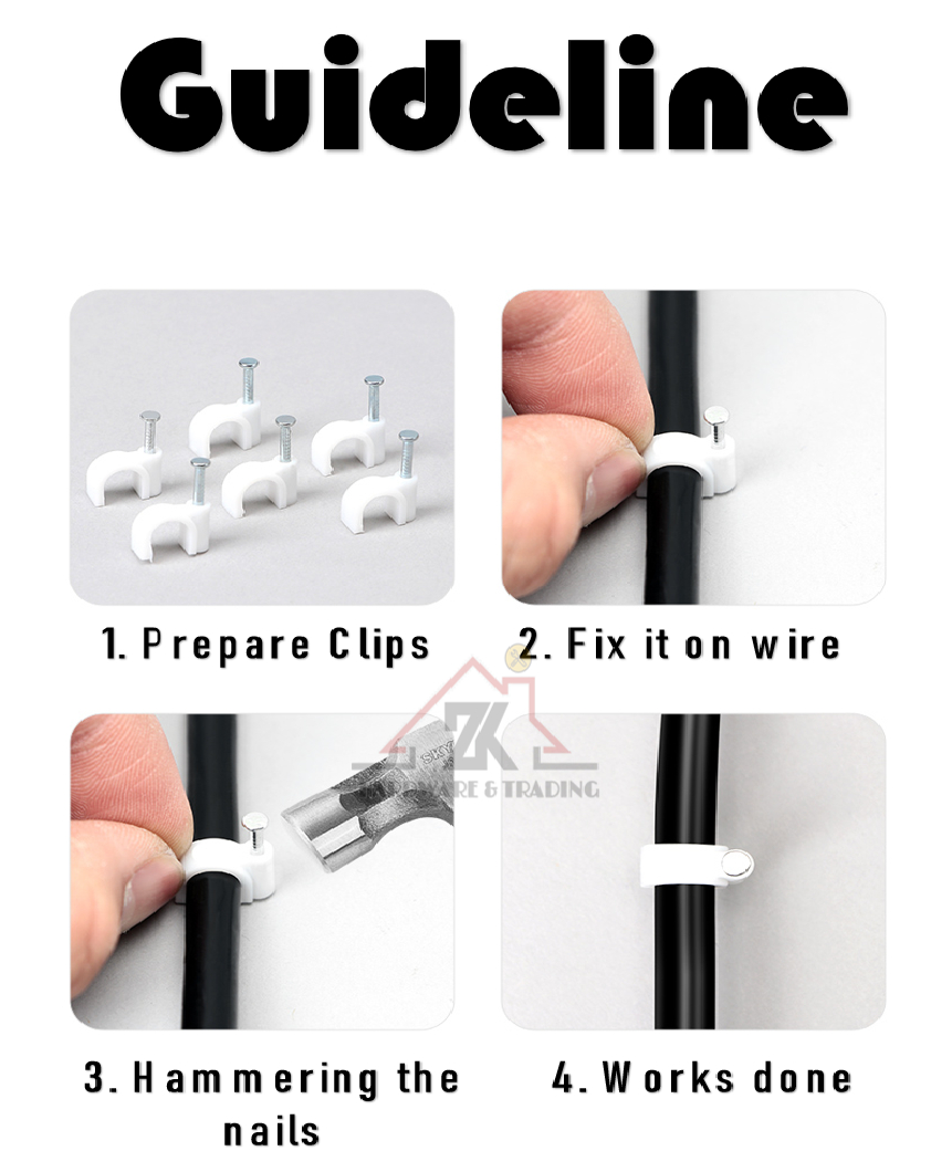 Pvc Cable Clip Wire Clip Pipe Holder Conduit Pipe Clip Klip Paip Paku ...