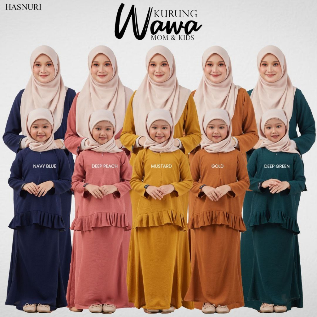 Baju Kurung by HASNURI Wawa Dress Muslimah Mini Ropol Sedondon Ibu Anak ...