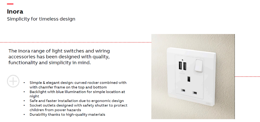 ABB INORA SWITCHES SWITCH SOCKET 1G 2G 20A WATER HEATER ROTARY DIMMER FAN REGULATOR BELL | WHITE ...