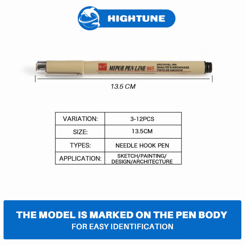 HIGHTUNE Micron Art Mark Pen Drawing Waterproof Needle Hook Line Sketch ...