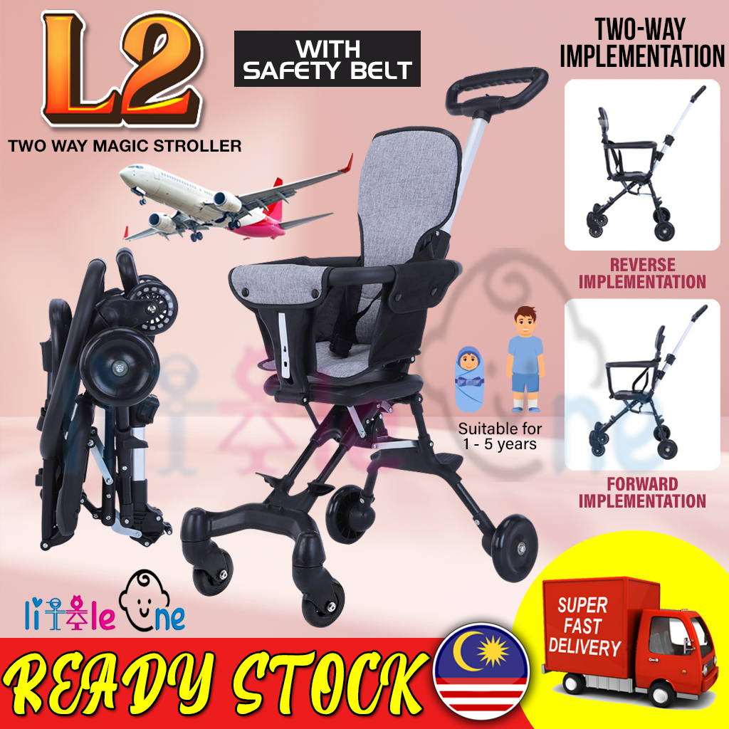 2 Way Magic Stroller (CANOPY TYPE) L1/L2 (WITH BOX) Magic Kids Stroller ...