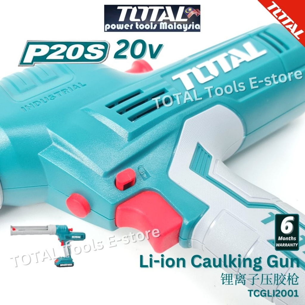 TOTAL 20v P20s Series Li-ion Cordless Caulking Gun / Silicon Gun 锂离子压胶枪 ...