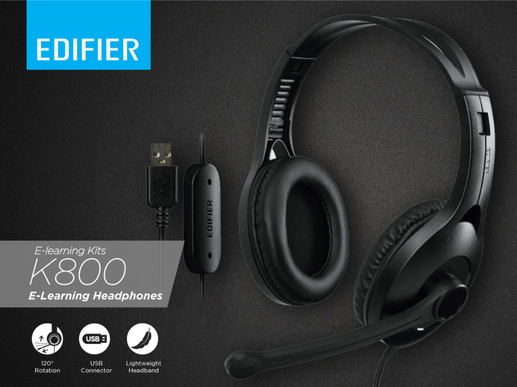 Edifier K800 USB Headphones - USB Connector | 120 Degree Mic | 40mm ...