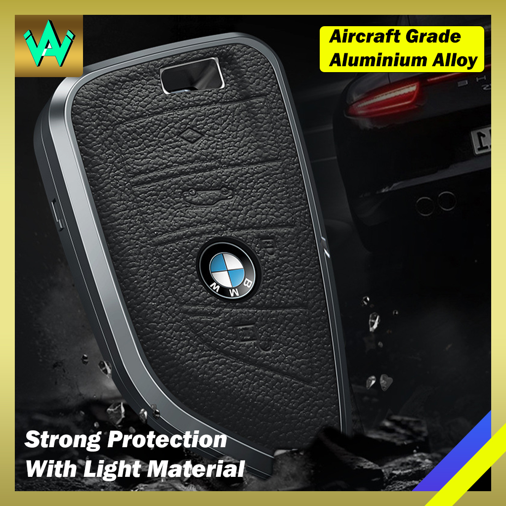 BMW Aluminium Alloy Genuine Leather Car Key Cover 3 5 7 Series X1 X3 X3 ...