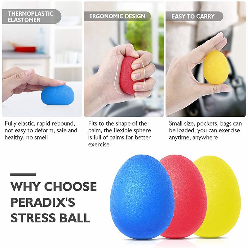Egg Hand Grip Ball Exercise Therapy Ball Stroke Finger Strength Squeeze ...