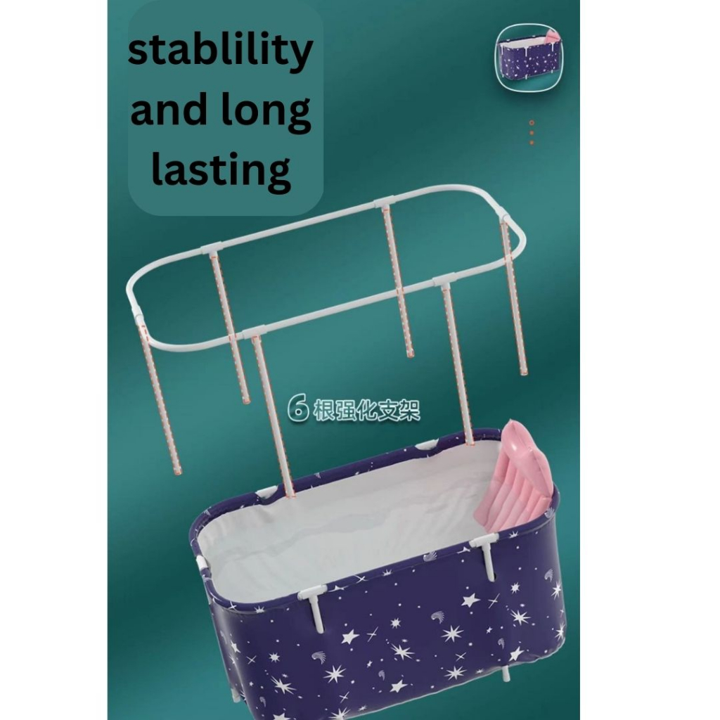 Bathtub Foldable Adult Kids Swimming Pool Bath Tub Canvas Bathtub ...