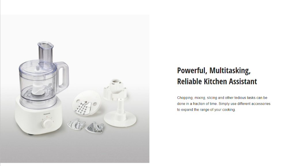 PANASONIC Food Processor with 5 Accessories for 18 Functions MK-F310WSK ...