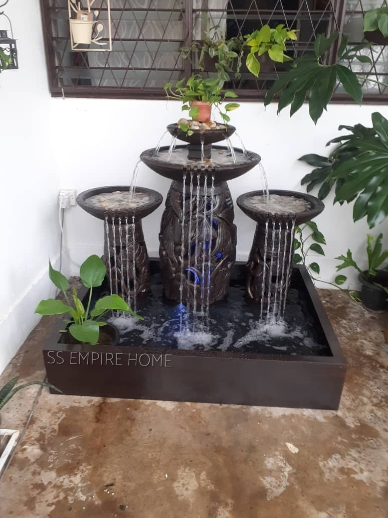 S43 Brown Feng Shui 4x3 / 4x4 Water Pond Fountain Kolam Air Sandstone ...