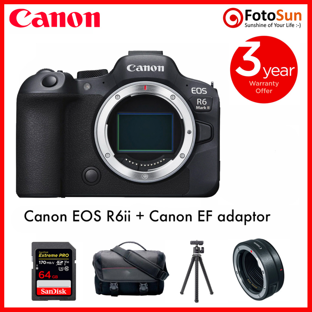 CANON EOS R6ii / R6 ii / R6 Mark 2 body combo 3 year Malaysia warranty ...