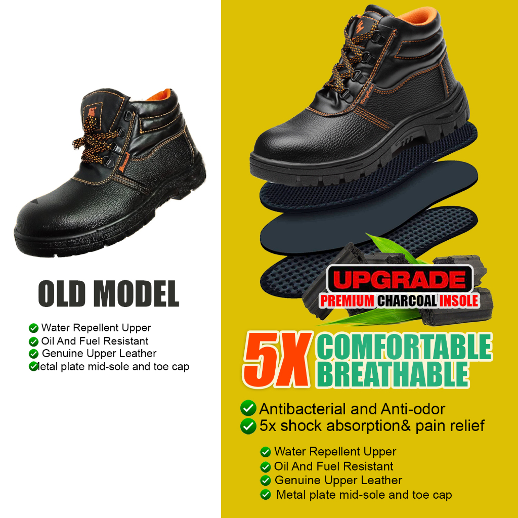 Safety Shoes Steel Toe Safety Boot High Cut Waterproof Kasut Kerja ...