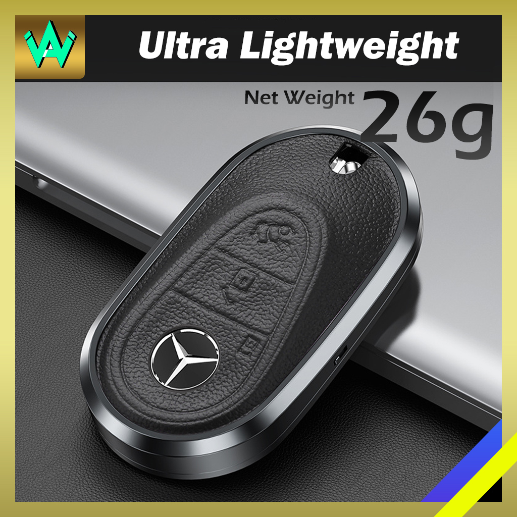 Mercedes Key Cover 2022 Aluminium Alloy Genuine Leather Cow Hide Sarung ...