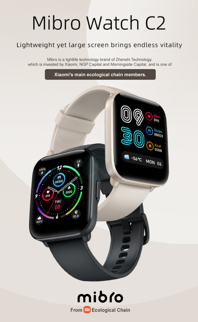 [ NEW ] MIBRO C2 SMART WATCH 1.69-inch HD Screen 24H Heart Rate ...