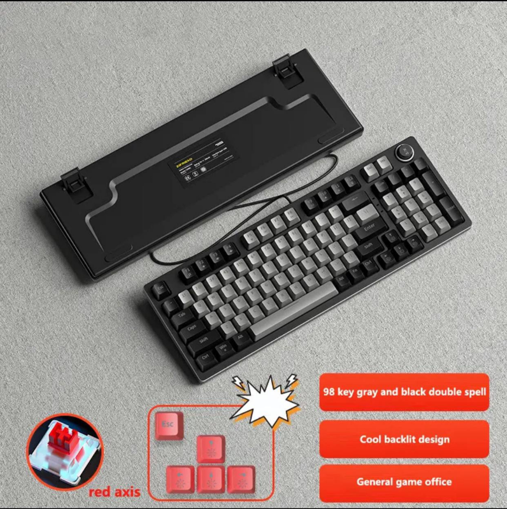 ZIFRIEND ZA-981 MECHANICAL KEYBOARD Blue Red Switch Wired 98 Keys RGB ...