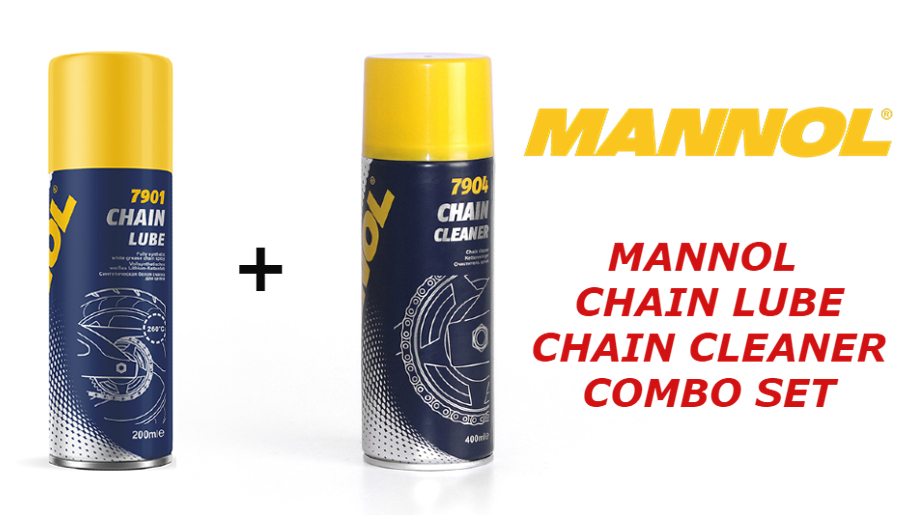 (COMBO SET) Mannol Chain Cleaner & Chain Lube Service set for Motorbike ...