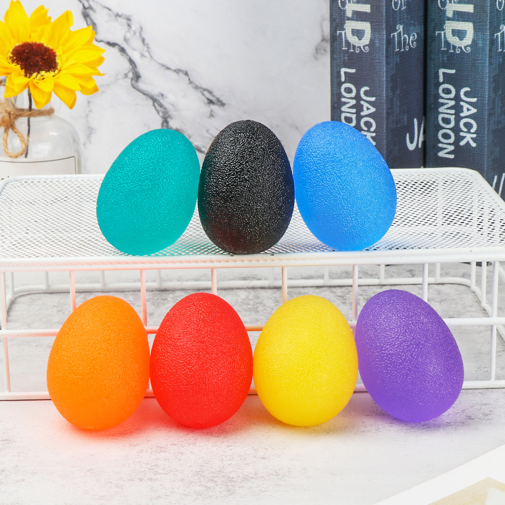 Egg Hand Grip Ball Exercise Therapy Ball Stroke Finger Strength Squeeze ...