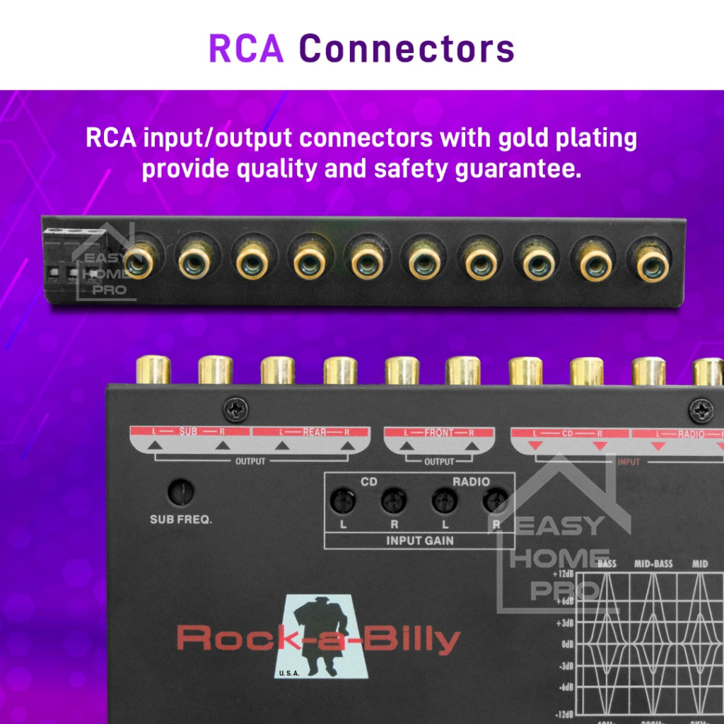 Rock-a-Billy RB-9008 4-Band Car Pre-Amp preamp 4band Parametric ...