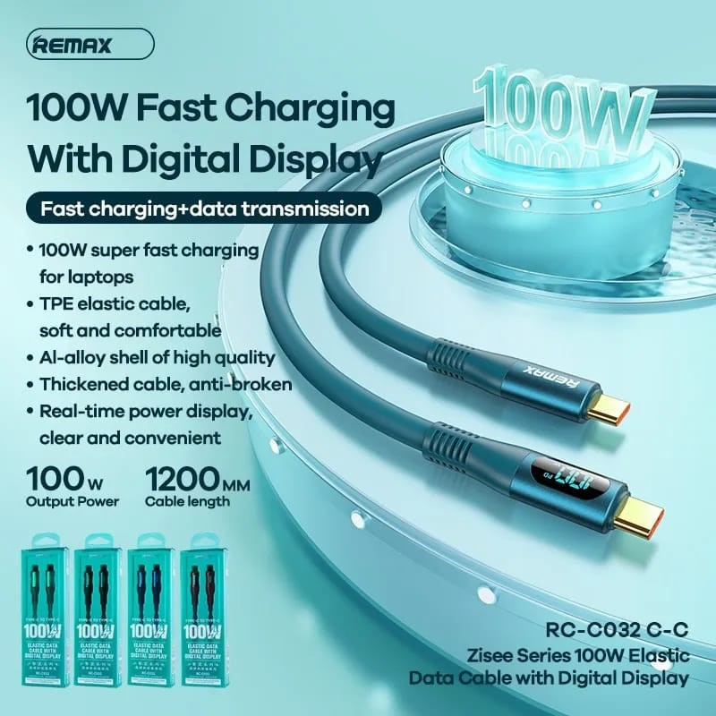 REMAX RC-C032 DIGITAL DISPLAY REAL TIME DISPLAY POWER WIRE SOFT RUBBER ...