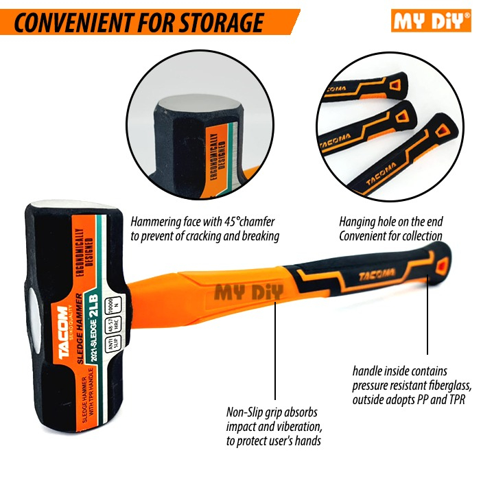 MYDIYSDNBHD - HEAVY DUTY TACOMA SLEDGE HAMMER WITH TPR ANTI SLIP HANDLE ...