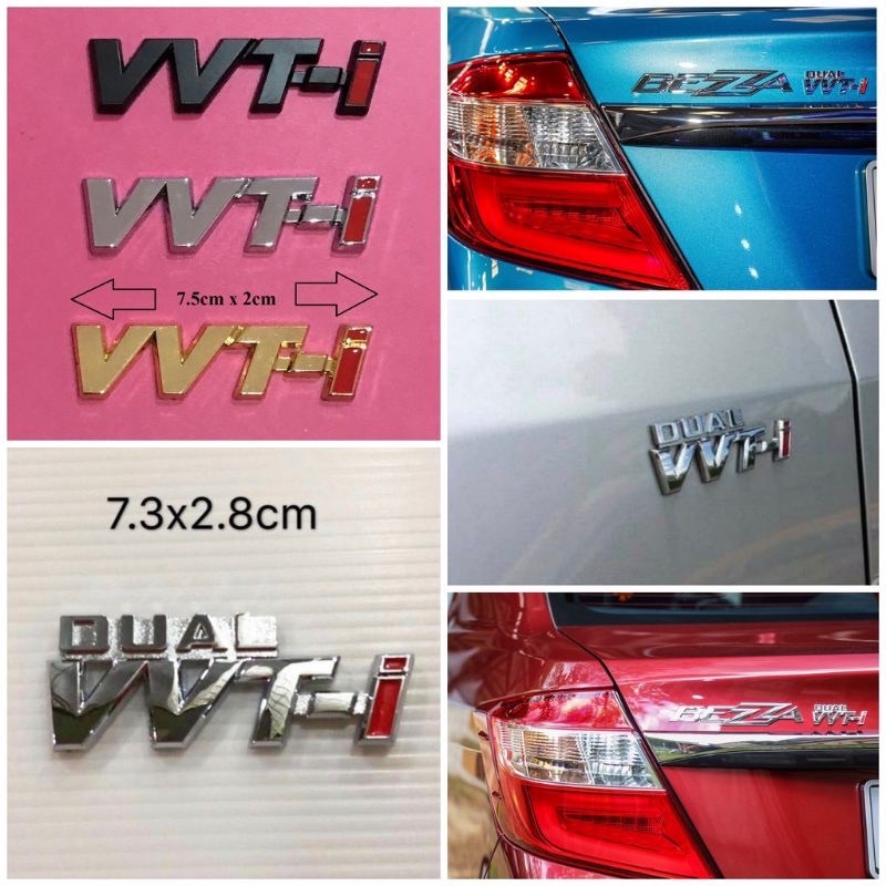 Car 3D Metal DUAL VVT-i Logo Decal Sticker For Perodua TOYOTA Honda Car ...