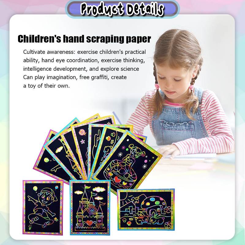 [Little B House] Magic Scraping Scratch Art Drawing Paper Card Paint ...