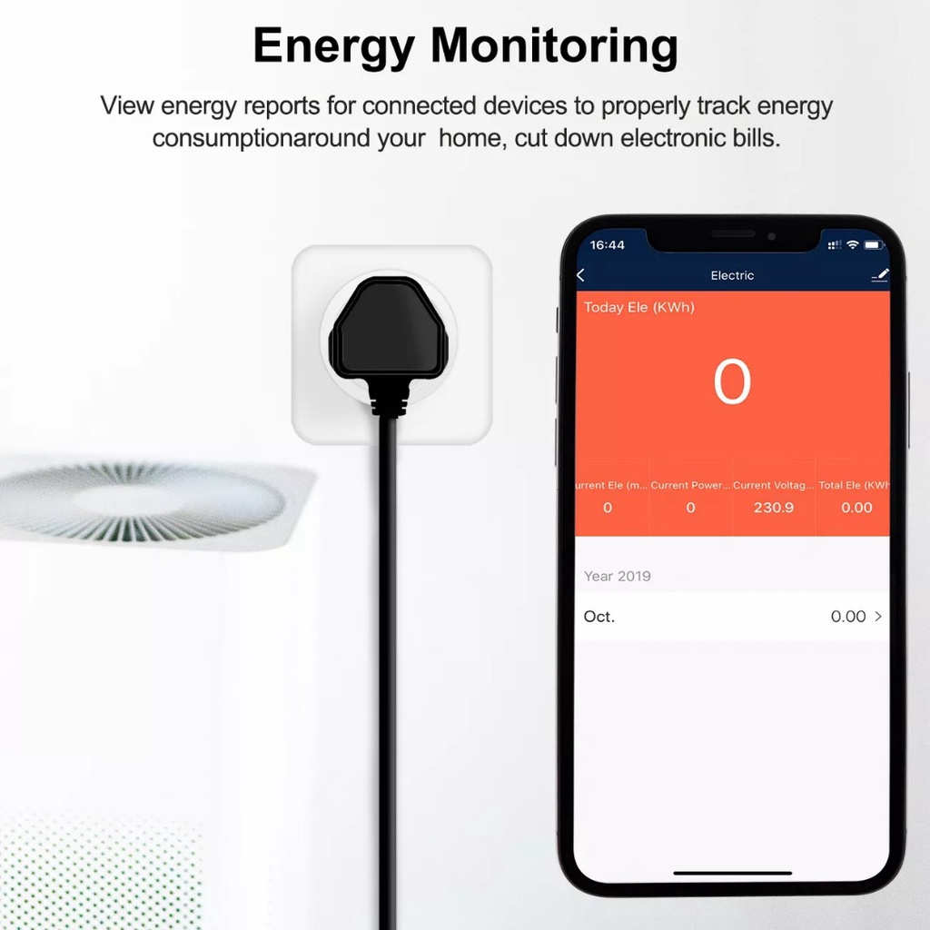 Smart WiFi Timer Plug Smart Power Socket Tuya Plug Power Monitor Voice ...