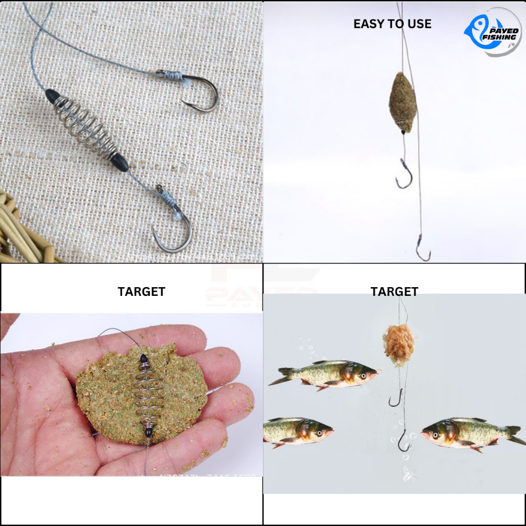 5 PCS- Perambut UMPAN DEDAK Ikan Air Tawar Spring Boom + Dua Matakail ...
