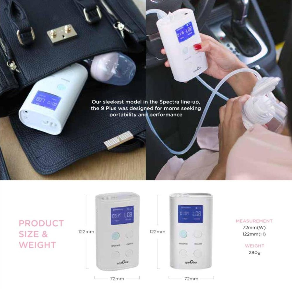 SPECTRA S9+ Double Electric Breast Pump with Built-In Rechargeable ...