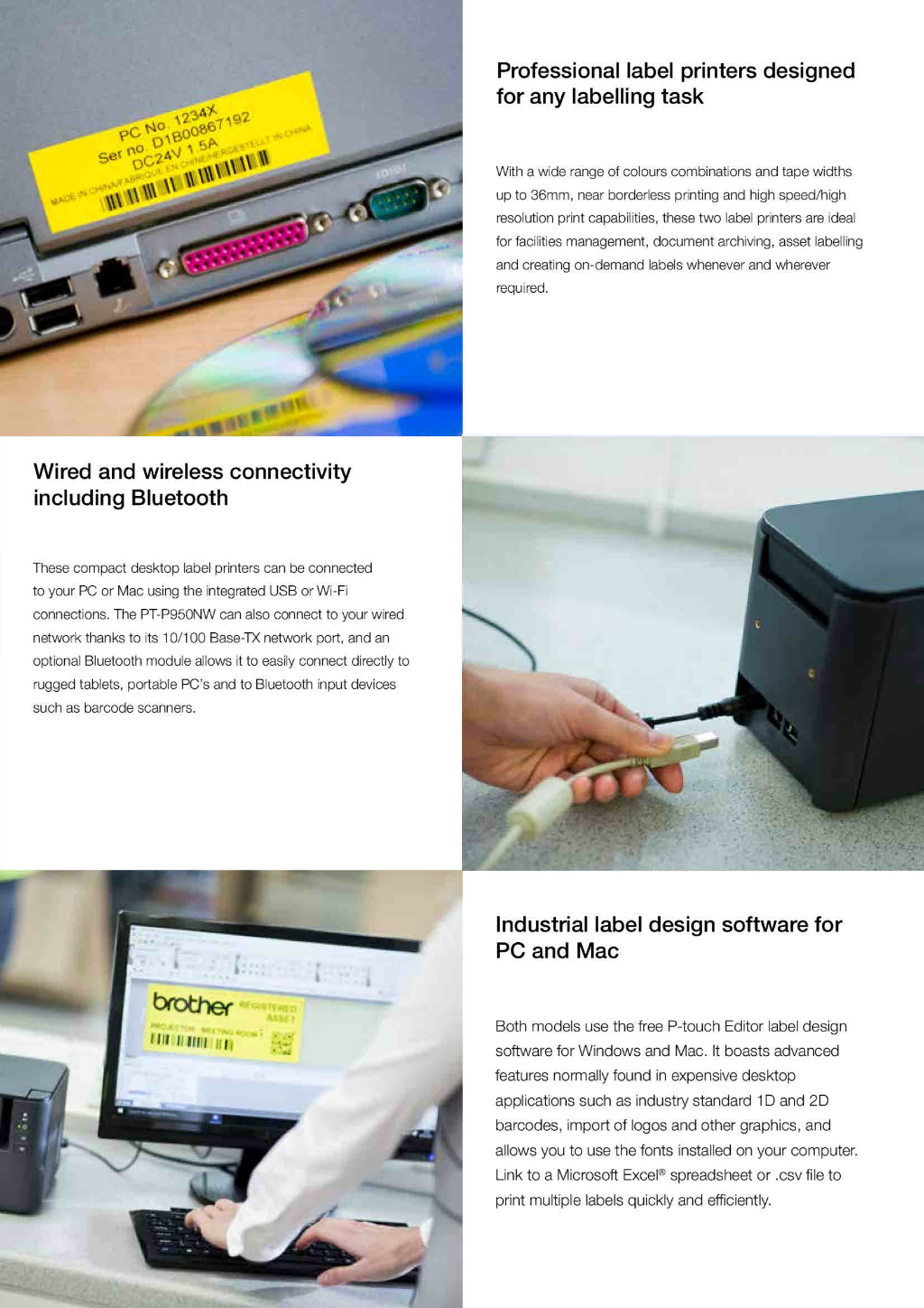 Brother PT-P950NW Labeling Machine Label Printer Wifi / Network ...