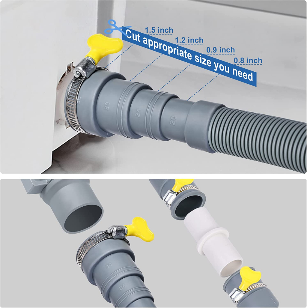 Universal Clip Washing Machine Outlet Drain Hose Pipe / Multi Purpose ...