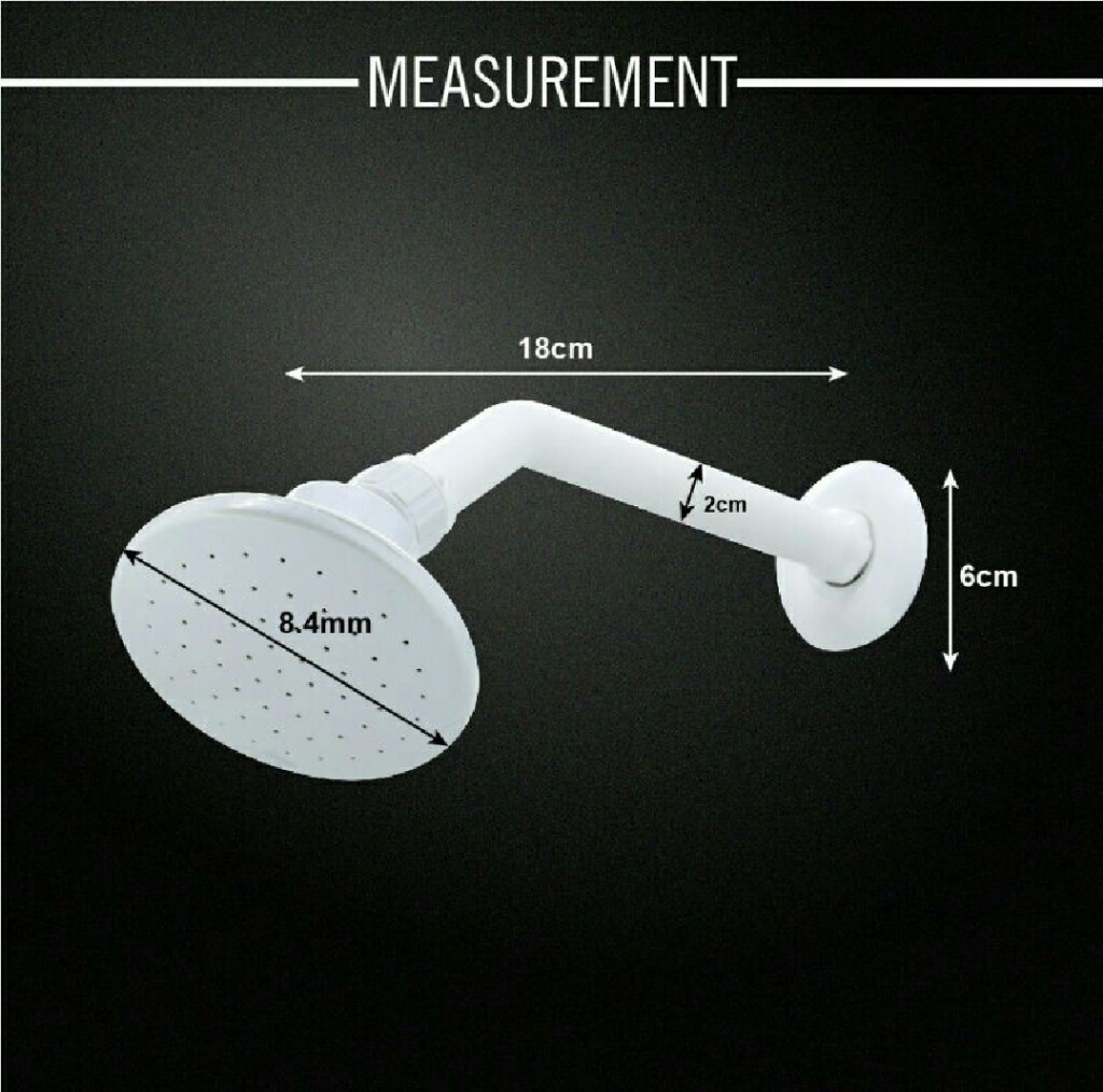 TECHPLAS 4" Quick Fix Wall Mounted Shower Head Arm PVC Rain Water ...
