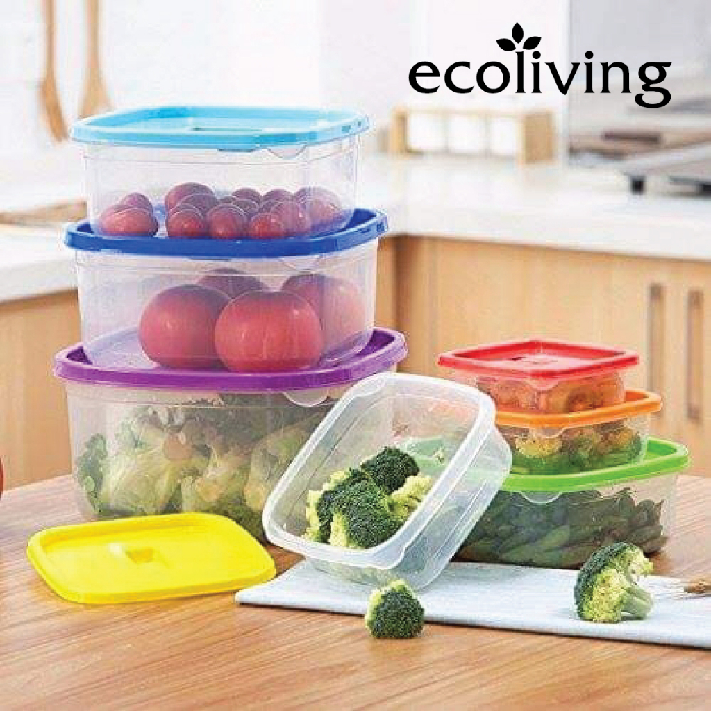 ECO LIVING OFFER PACK 3 In 1 210/550ML Rect. Stackable Food Keeper ...