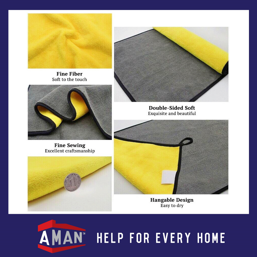 KILAT Microfiber Car Wash Household Dry Clean Polish Multicolour Cloth ...