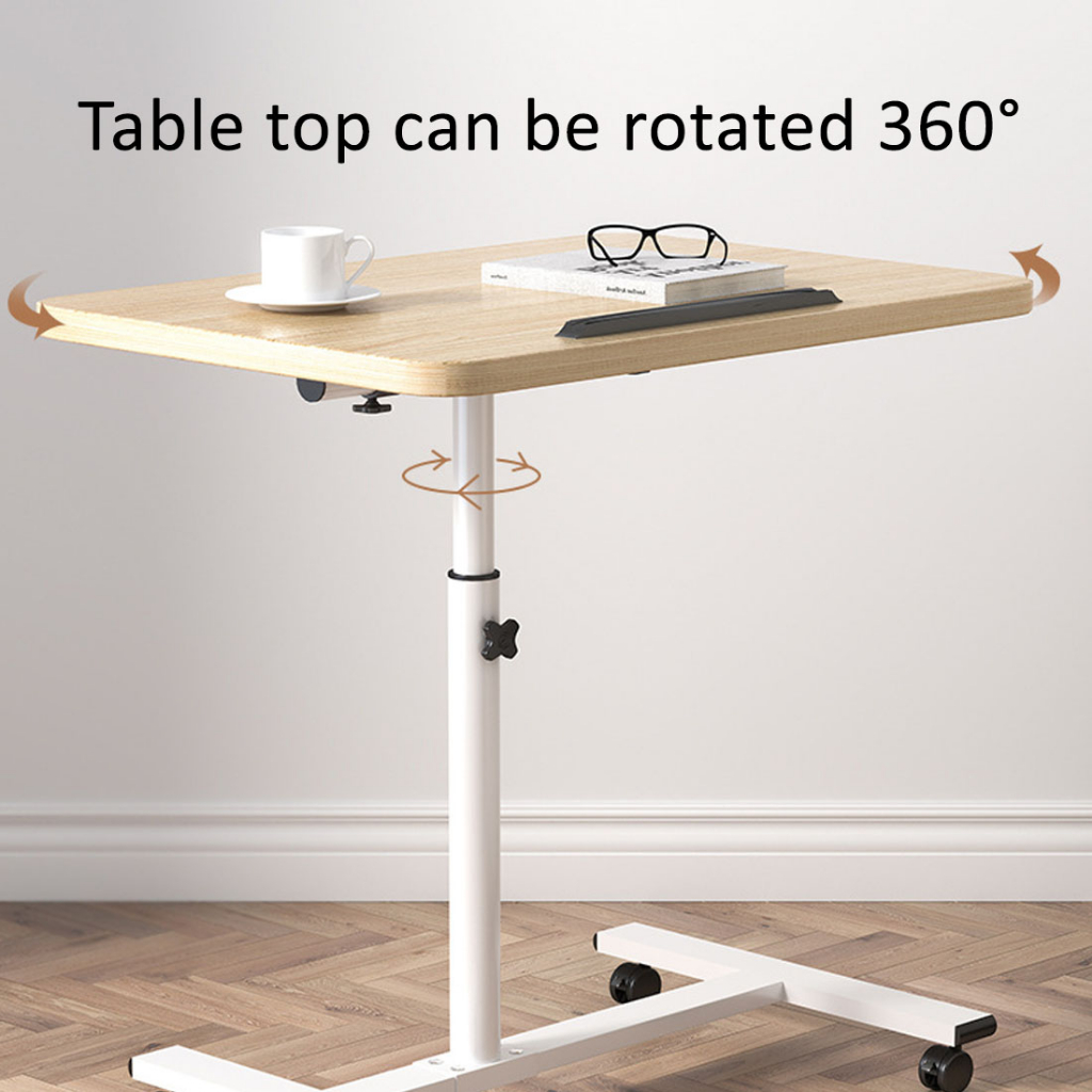 Laptop Desk, Desk Height Adjustable Bedside Table, with Tilt-able ...