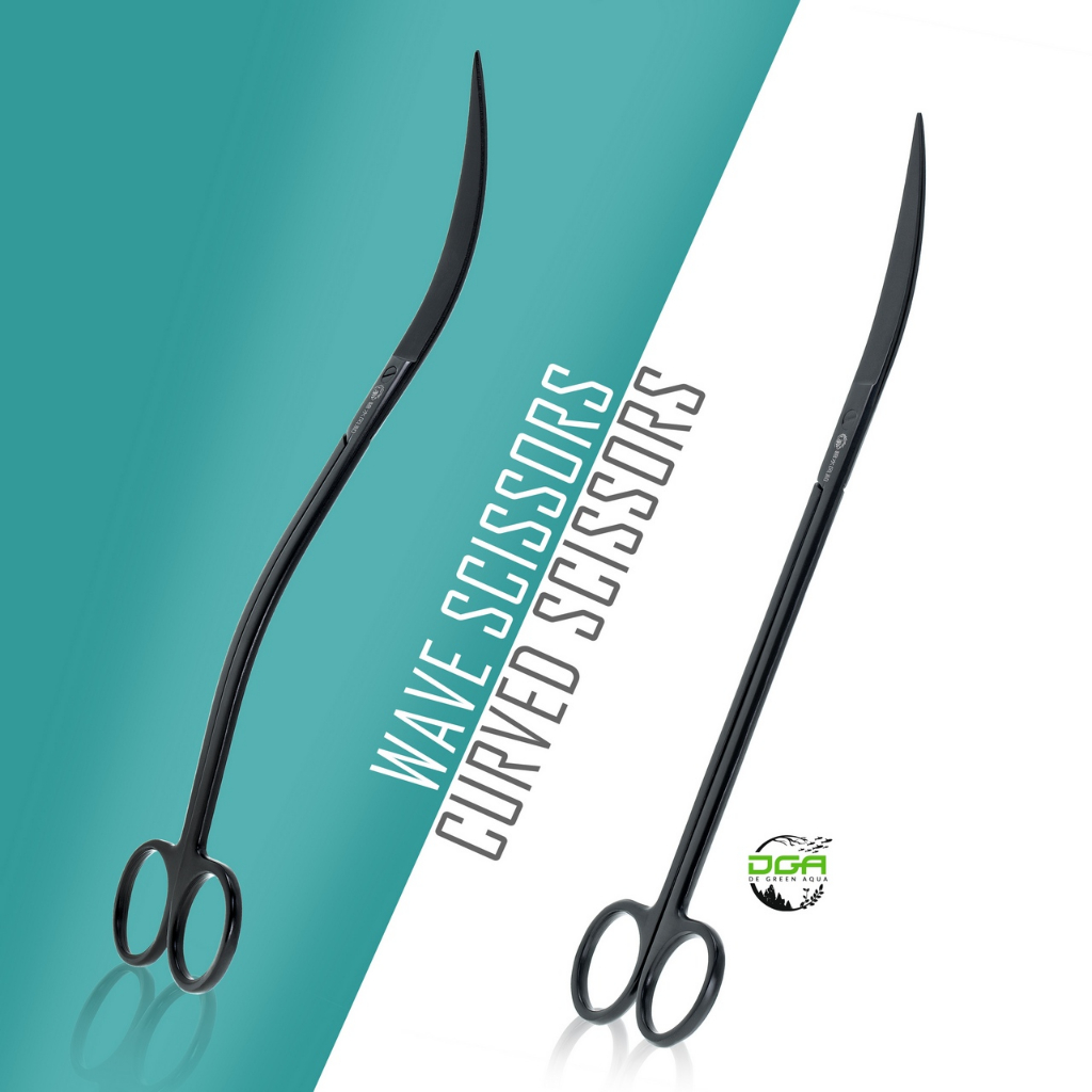 BSFH Carbonized Stainless Steel Aquascaping Sharp Wave Scissors Curve Scissors （碧水风和水草波浪剪弯剪 ...