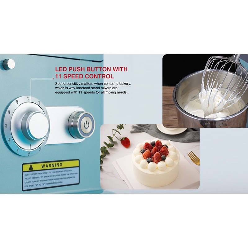 INNOFOOD Professional Series Stand Mixer KT-7600 - Grey (7.0L/500W ...
