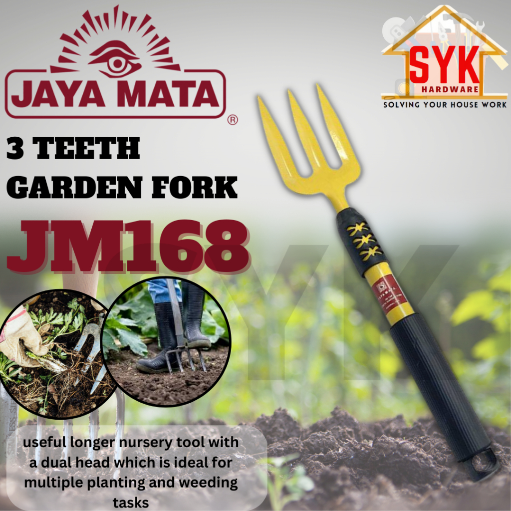 Jaya Mata JM168 15 Inch 3 Teeth Garden Fork Gardening Tools Garden Weeding Tool Garpu Taman Alat ...