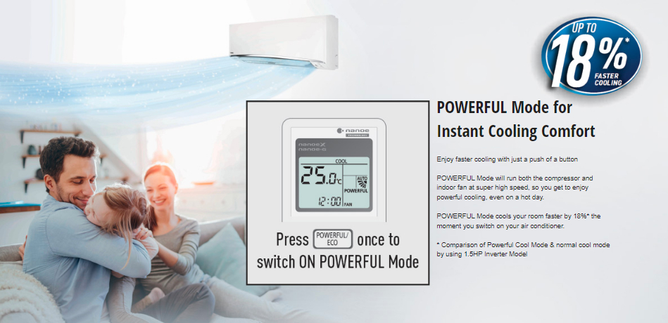 PANASONIC 1.0HP Non-Inverter R32 Air Conditioner CS-PN9WKH Penyaman ...