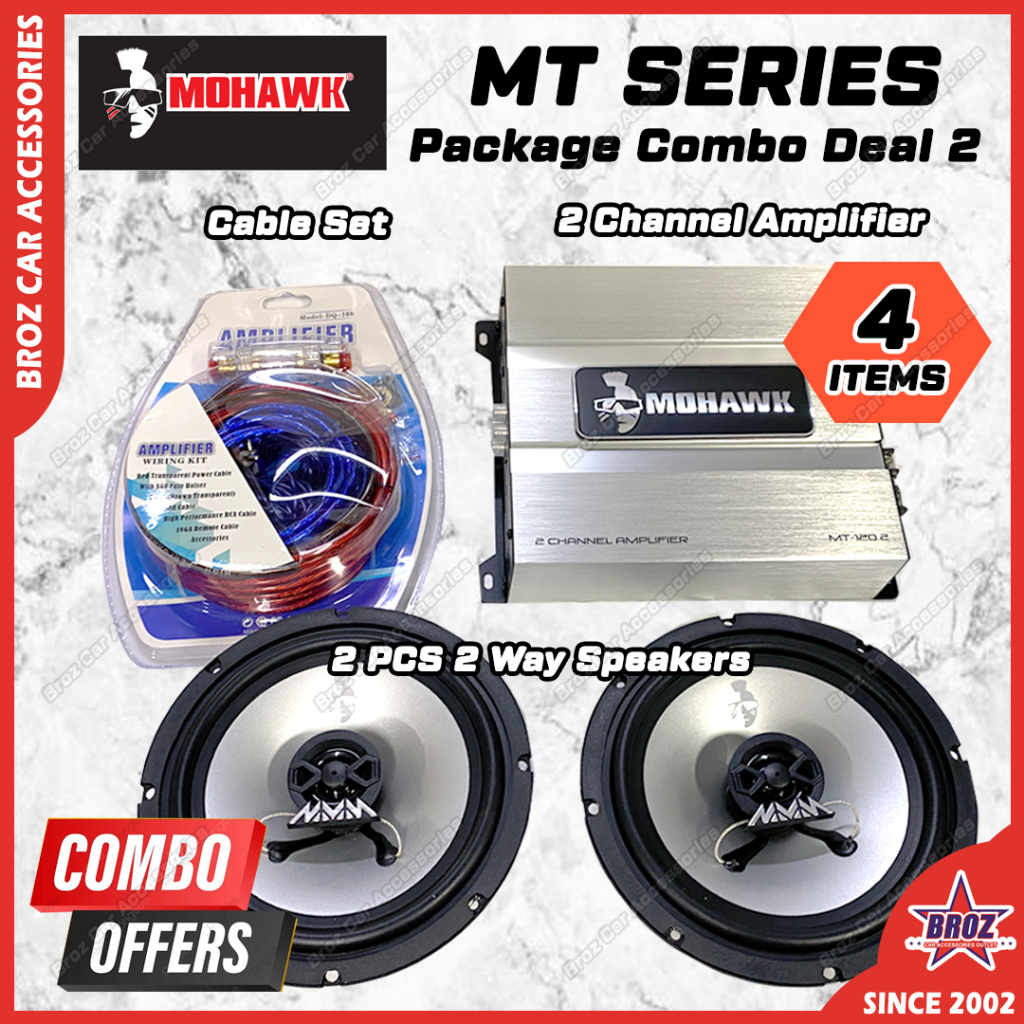 100% Mohawk MT Series 6.5inch 2-Way Coaxial Mid Bass Speaker 12inch ...