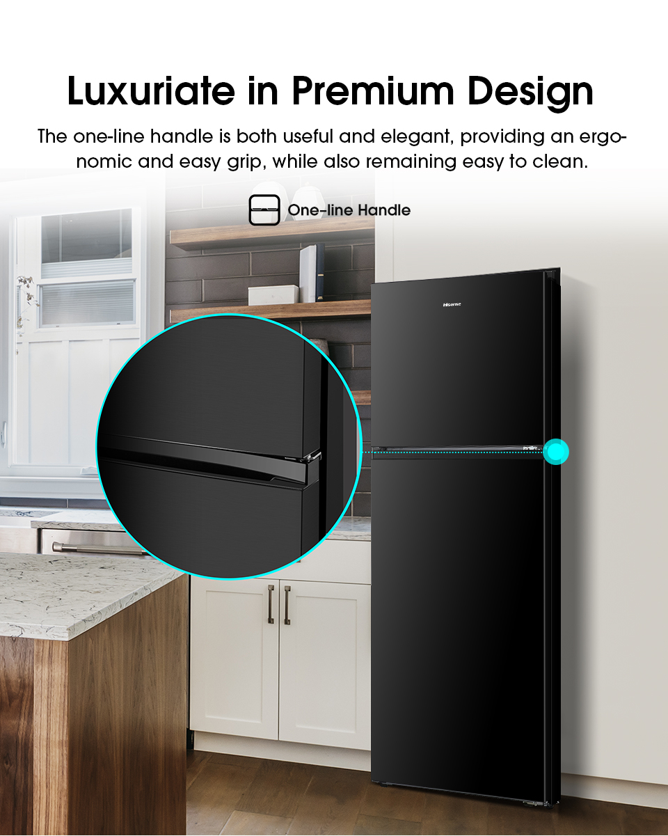 Hisense Refrigerator 420L Inverter Black Twin Door Fridge RT439N4ABN1 Peti Sejuk 2 Pintu Hitam ...