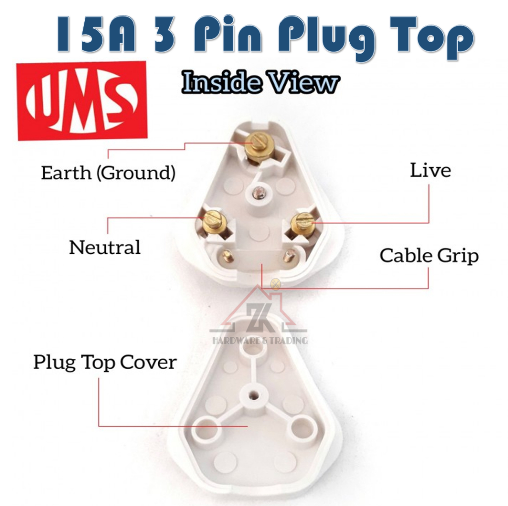[SIRIM APPROVED]Heavy Duty 3 Pin Plug Top Machinery Industrial 13A 15A Round Pin Plug Top Kepala ...