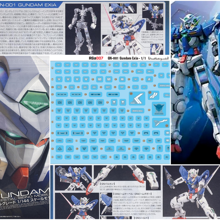 [EZ DECAL] T09 RG 1/144 GUNDAM EXIA TRANS AM GUNDAM WATER SLIDE DECAL ...